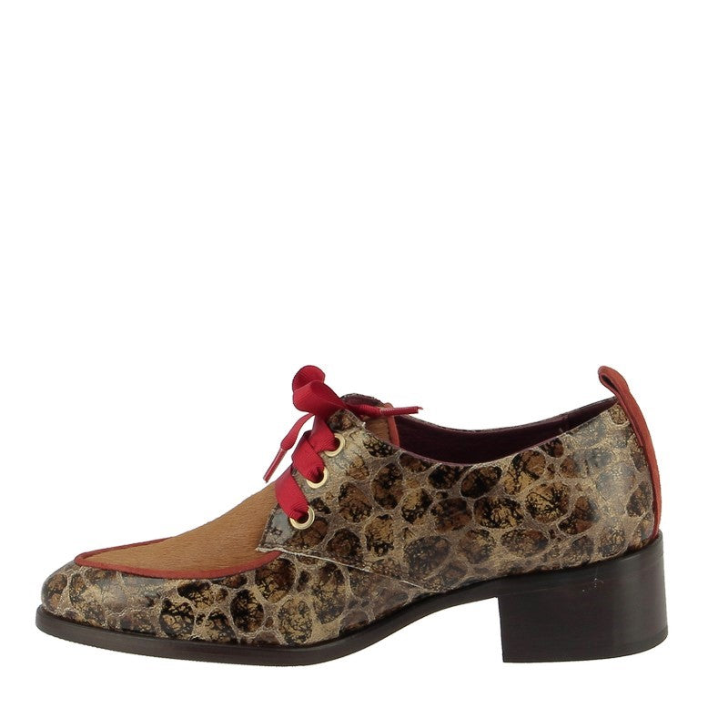 Torretti 8531 Tortoiseshell/Pony Mix Lace Up Loafer